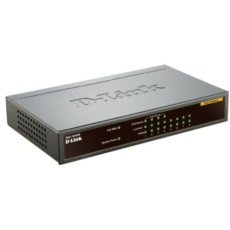 Switch 8p 10/100 4 poe tlc connect des-1008pa d-link