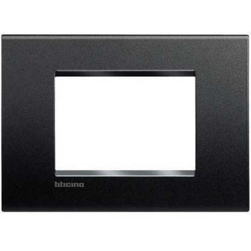 Bticino livinglight placa 3 mÓdulos cuadrados color antracita lna4803ar