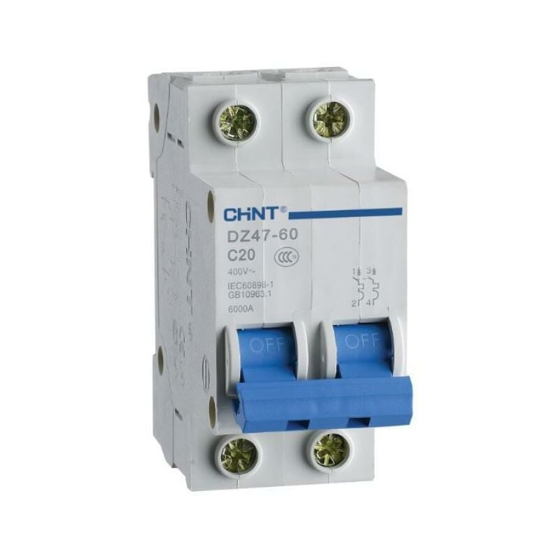 Interruptor magnetotérmico chint 1p+n 6a 2 módulos - 328397