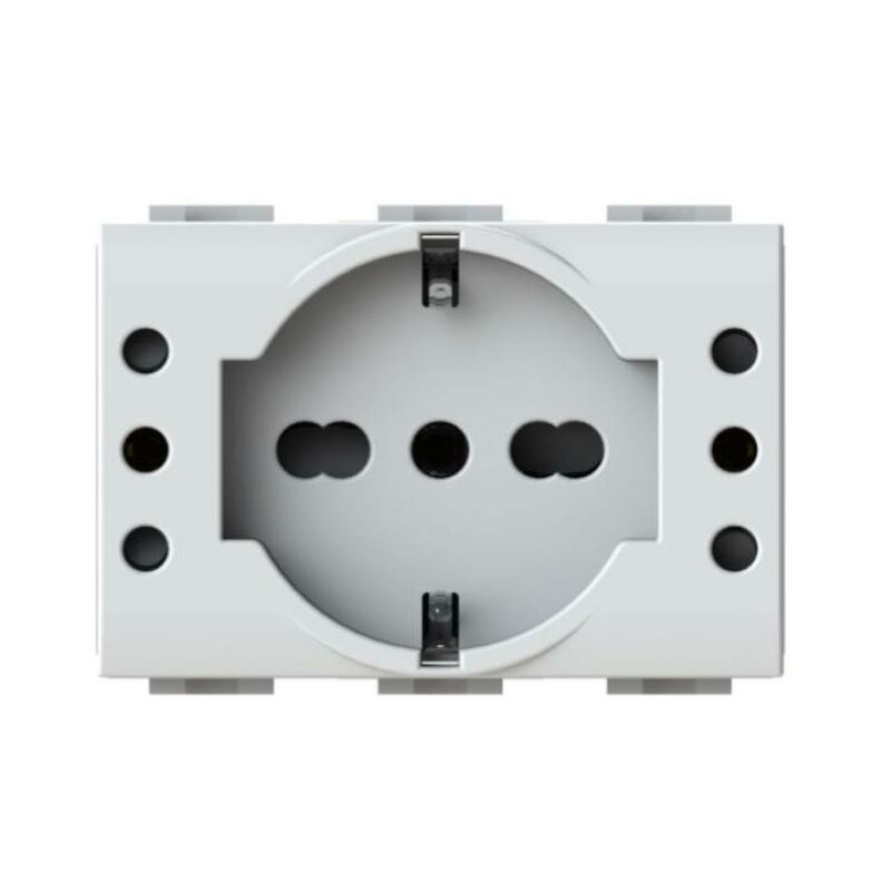 Toma schuko 4box p503 y dos tomas bticino livinglight tech 10a - 4bp503.n
