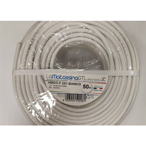 Cable multipolar go-at topline 2x1mm2 50m blanco - h05vv-f/2x1bi/b50
