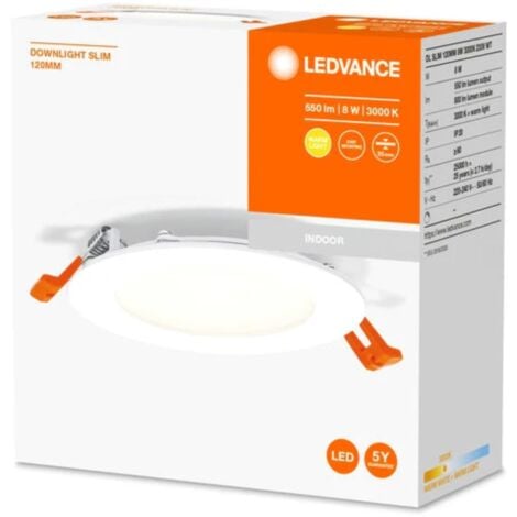 Ledvance downlight slim 120mm 8w 3000k blanco - lum573079