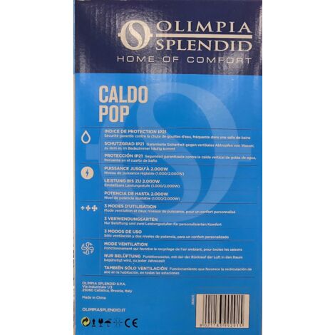 Termoventilador olimpia splendid modelo caldo pop azul - caldopopb