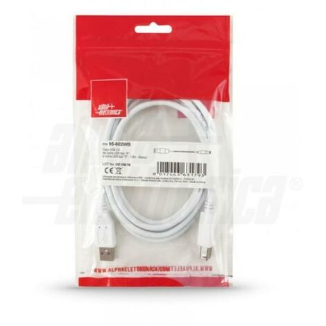 Alpha electronic cable usb de enchufe tipo a a tipo b-1,8 metros - 95-602wb