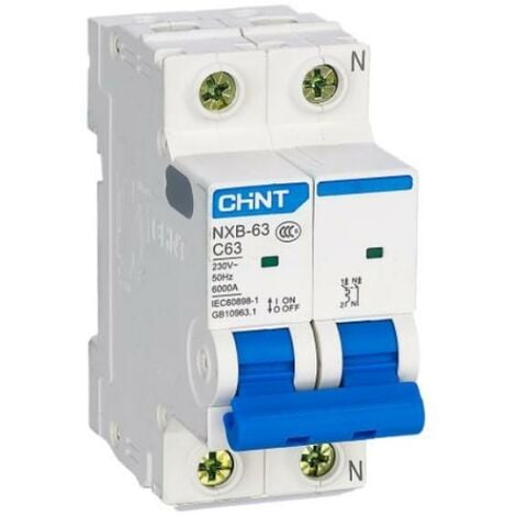 Interruptor automático chint nxb-63s/c16 1p+n 16a 4,5ka curva c - 296749