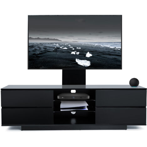 Homeology Avitus Gloss Black with 4-Black Drawers and 3-Shelves up to ...