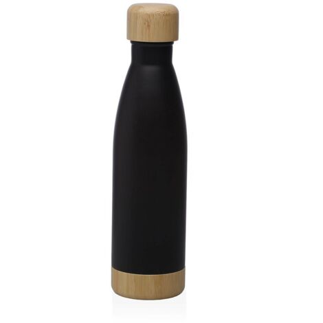 BOTELLA NEGRA MATE 500ML ACERO INOXIDABLE