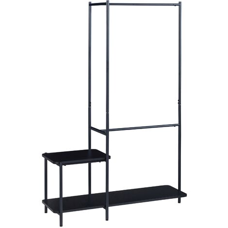 Perchero burro Bø con 2 estantes 2 barras acero 150x100x34cm - Negro ...