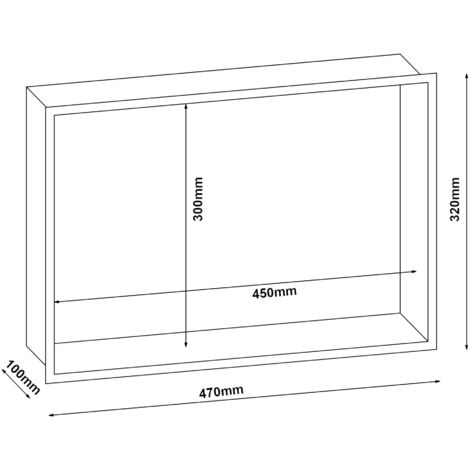 Nicho de ducha Kristinehamn acero inoxidable 47x32x10cm - Blanco mate ...