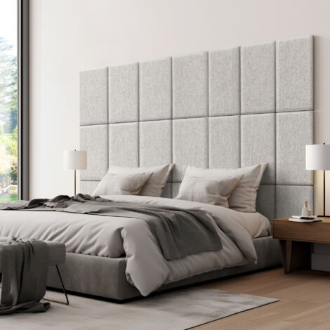 Set de 3 paneles de pared acolchados Carpino textil 60x30cm - Gris [neu ...