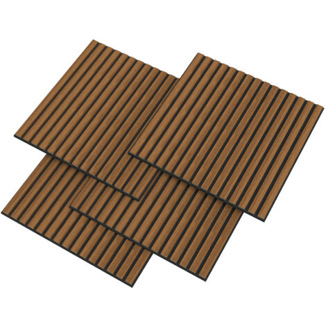 Set de 4 paneles acústicos Vang 3D 1,44 m² lamas lineales - Teca [NEU.HOLZ]