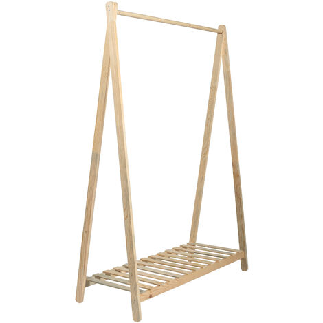 Perchero burro Ledøje con 1 estante pino 148 x 106 x 38 cm natural [en ...