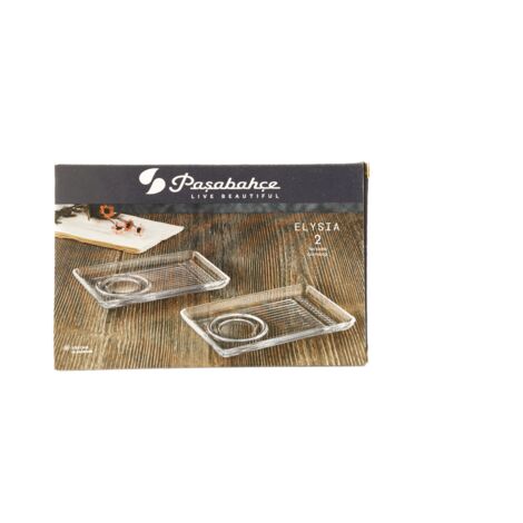 Pasabahce 2er Untertassen set Cay Tabagi Unterteller transparent