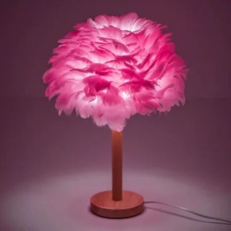 LED-Tischlampe 43 × 30 cm, Deko-Lampe mit Federn 110-240V ...