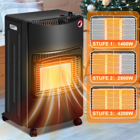 Gasheizofen, Gasheizer 1400-4200 Watt Gasofen 3 Stufen einstellbar ...