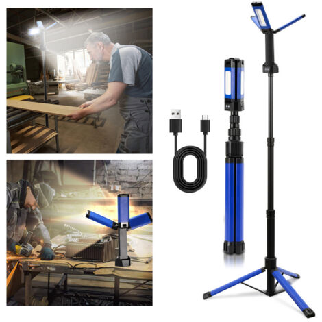 SWANEW LED Akku Fluter Ständer Batterie Baustrahler Dimmbar Licht mit ...