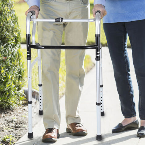 SWANEW Rollator Gehgestell Gehhilfe faltbar & leicht aus Alu, Laufhilfe ...