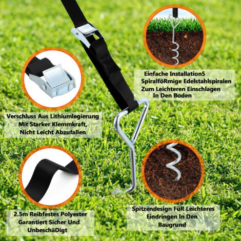 SWANEW Bodenanker für Trampolin, 8 Stück, Sturm-Anker zum Eindrehen mit ...