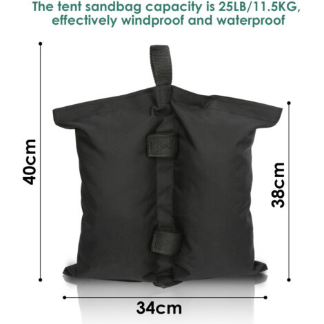 SWANEW 4X Pavillon Sandsäcke Standfuß Gewichte Set Waterproof schwarz ...