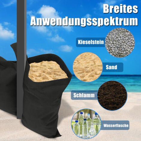 SWANEW 4X Pavillon Sandsäcke Standfuß Gewichte Set Waterproof schwarz ...
