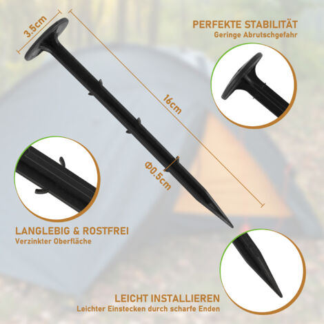 200er Pack Bodenanker Erdanker, L. 160mm, Rostschutz Kunststoff ...