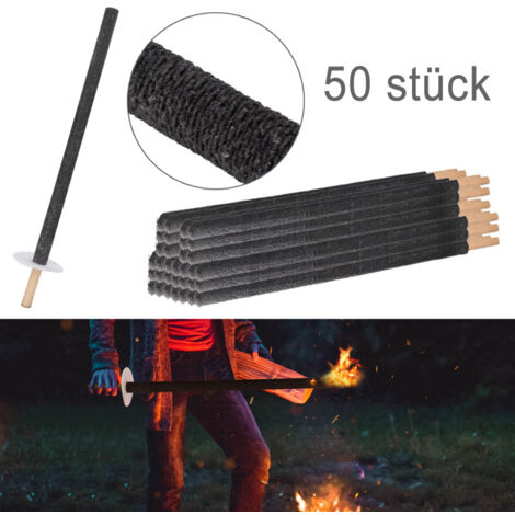SWANEW Fackeln Wachsfackel 50 Stück Brennzeit 90 Min Extra Langem Griff ...
