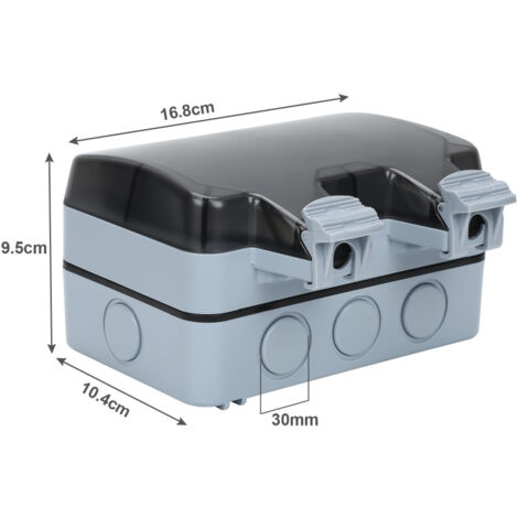 SWANEW Außensteckdose 2 Fach IP66 Wandsteckdosen Gartensteckdose ...