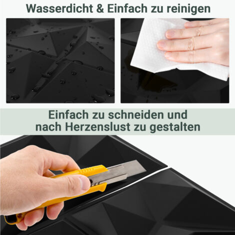 SWANEW 12pcs 3D Paneele Wandpaneele Polyvinylchlorid PVC – Verkleidung ...