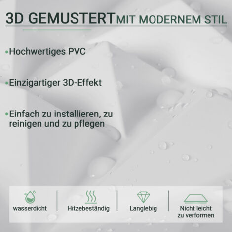 SWANEW 12pcs 3D Paneele Wandpaneele Polyvinylchlorid PVC – Verkleidung ...