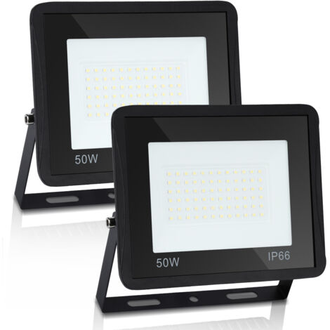 SWANEW 2X LED Fluter Flutlicht Strahler 50W Scheinwerfer Baustrahler Außen Lampe IP65 Kaltweiß