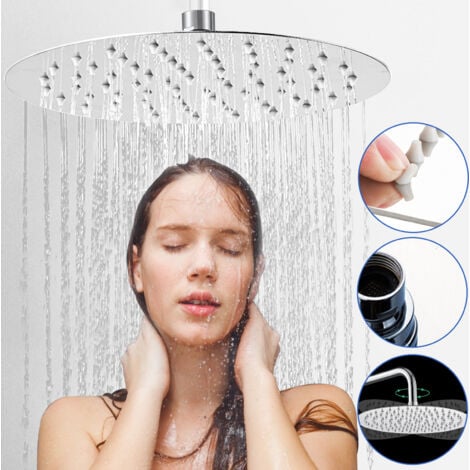 SWANEW Duschkopf Kopfbrause Edelstahl Regendusche Regenbrause Wellness Brausekopf V304 20cm