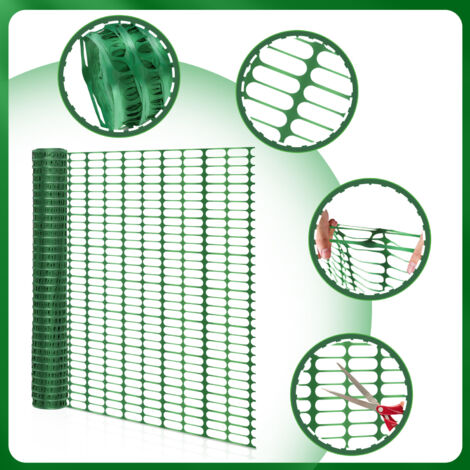 SWANEW 1x30m Absperrzaun Bauzaun Warnnetz Grün,Sicherheitszaun mobiles ...