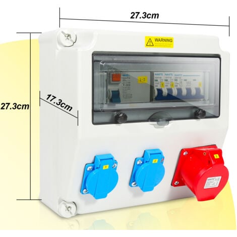 TolleTour Stromverteiler Baustromverteiler Verteiler Wandverteiler CEE Kraftstrom Steckdose IP44 ...