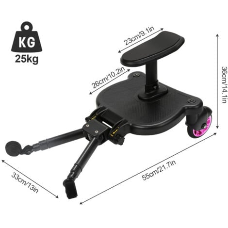 SWANEW Buggy Board mit Sitz Kiddyboard Kinderwagen Board Trittbrett ...