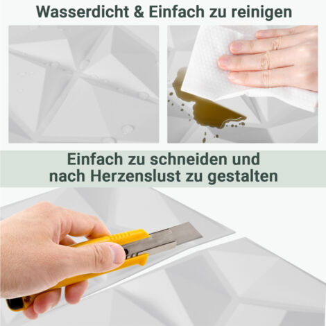 SWANEW 12pcs 3D Paneele Wandpaneele Polyvinylchlorid PVC – Verkleidung ...