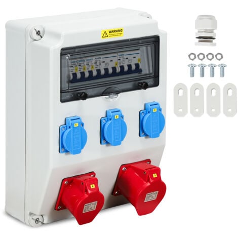 TolleTour Stromverteiler Baustromverteiler Verteiler Wandverteiler CEE Kraftstrom Steckdose IP44 ...