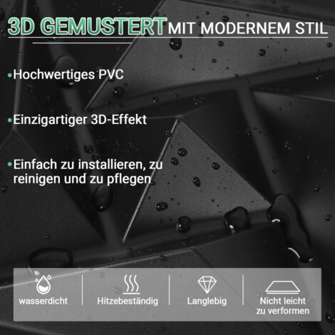 TolleTour 12pcs 3D Paneele Wandpaneele Polyvinylchlorid PVC ...