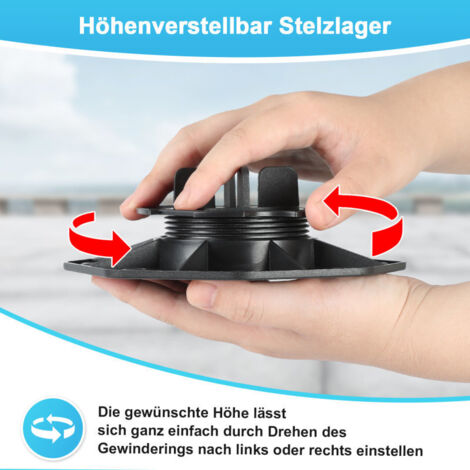 SWANEW 10 Stück Stelzlager 19-28mm Terrassenlager mit Fugenkreuz ...