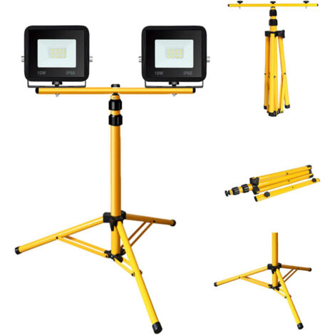 SWANEW LED Fluter mit Stativ Arbeitsleuchten Strahler Hotel Baustrahler Flutlicht 2X10W Kaltweiß ...