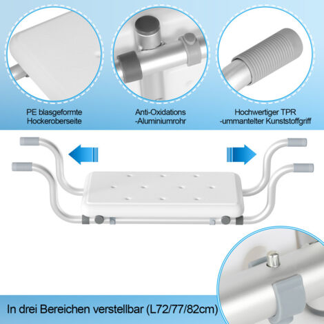 TolleTour Badewannensitz Wannensitz Stuhl bis 136Kg 72-82cm Einstellbar ...