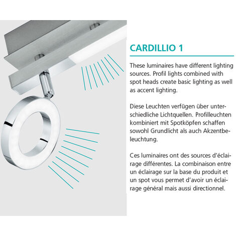 Eglo 96181 Spotleuchte CARDILLIO 2 Alu, Stahl chrom, Kunststoff ...
