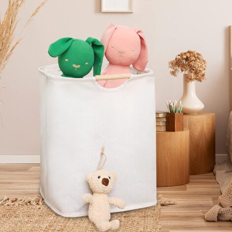 Norcks Laundry Basket Oxford Cloth Foldable Dirty Clothes Bag Travel Large Capacity Storage Basket Beige