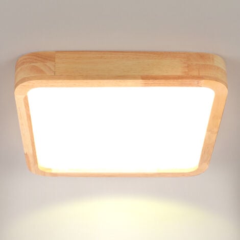 Indoor Ceiling Light Square Wooden Ceiling Lamp Led Ceiling Light 4500K ...