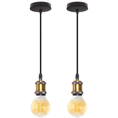2PCS-Nostalgia Pendant Light Retro Pendant Lights Vintage (E27,Bronze ...