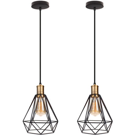2X Diamond Ceiling Light Retro Pendant Light Creative Chandelier E27 ...