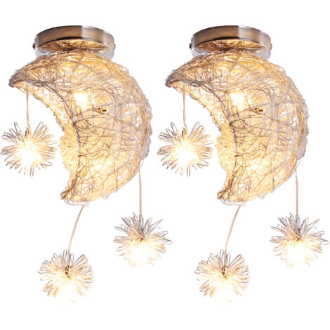(2X) 15CM Modern Ceiling Light Creative Moon Ceiling Lamp Retro Vintage ...