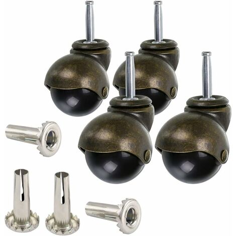 Norcks 40MM Bronze Ball Wheel, Furniture Casters With Sockets, Rounded ...