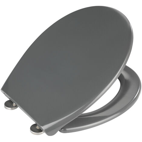 WENKO Premium WC-Sitz Samos Grau, aus antibakteriellem Duroplast mit ...