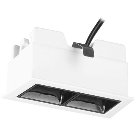 Jim - Downlight Empotrable de Techo LED Doble Rectangular Luz Cálida 3000K de Aluminio Color ...