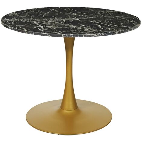 100 cm Black Table with Gold Legs